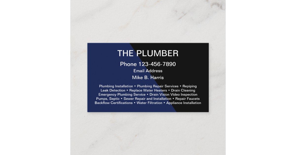 Modern Plumbing Business Profile Cards | Zazzle