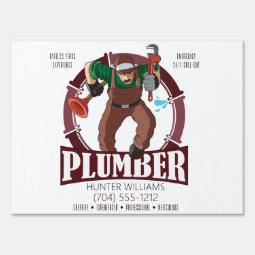 Modern Plumbing Handyman Construction Plumber Sign | Zazzle
