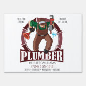Modern Plumbing Handyman Construction Plumber Sign | Zazzle