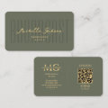 Modern Podcast Radio Host Broadcast Sage Green Business Card | Zazzle