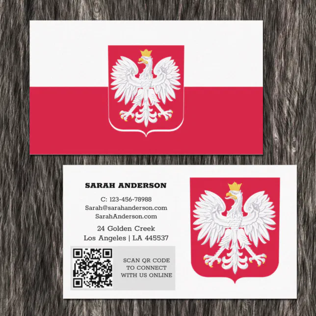 Modern Poland, Business Card, Polish Flag /QR Code Business Card | Zazzle