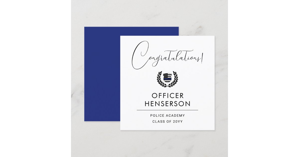 Modern Police Academy Graduation Congratulations Card | Zazzle