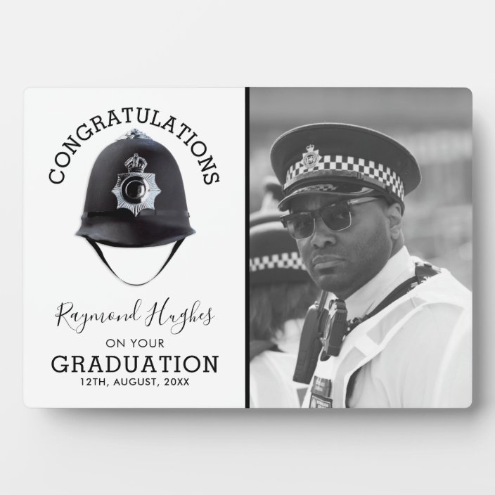 Modern Police Officer Graduation Photo Plaque | Zazzle.com