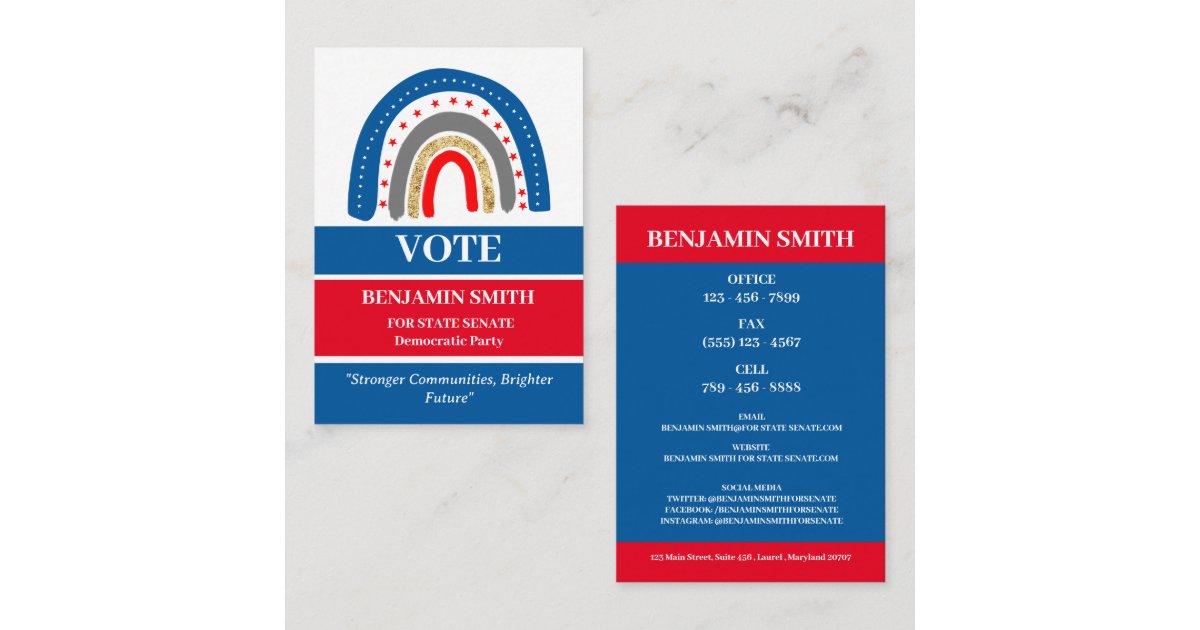 Modern Political Campaign USA Politician Business Card | Zazzle