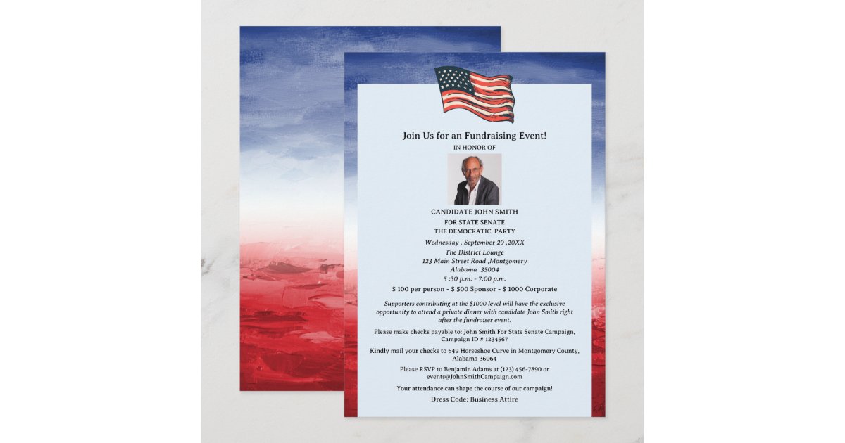 Modern Political Fundraiser Event Invitation | Zazzle