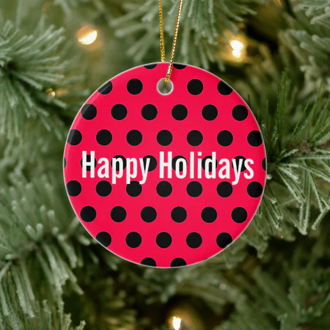 Modern Polka Dot Pattern Editable Circle Ornament | Zazzle