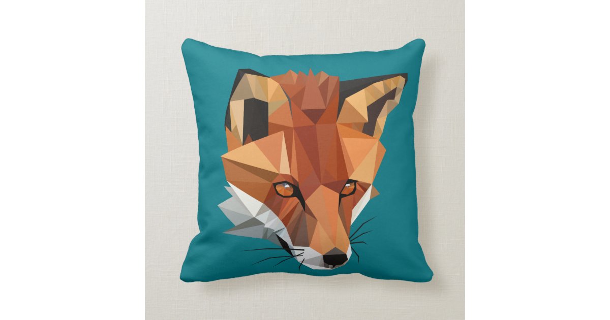Modern Polygon Fox Custom Throw Pillow | Zazzle.com
