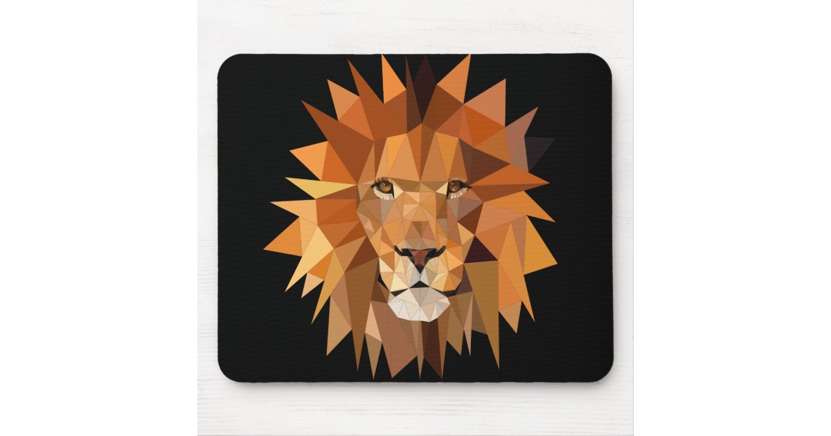 Modern Polygon Lion Custom Mouse Pad | Zazzle