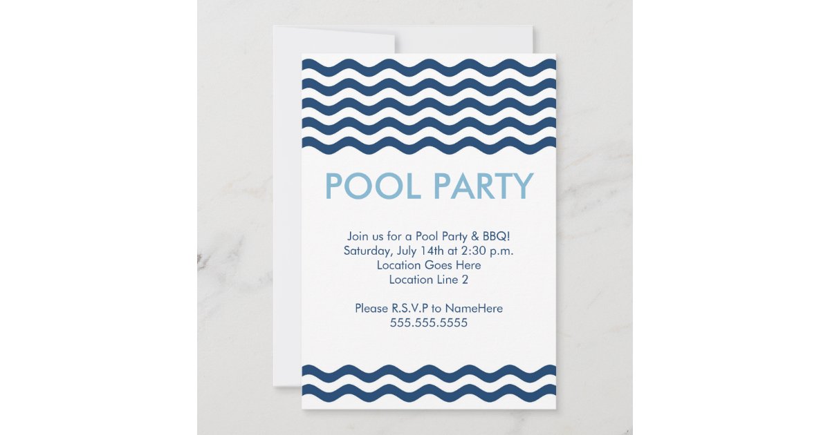 Modern Pool Party Invitations | Zazzle