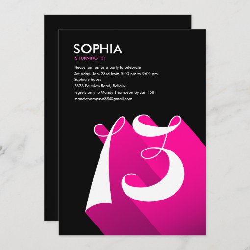 Modern Pop 13th Birthday Party Invitations | Zazzle