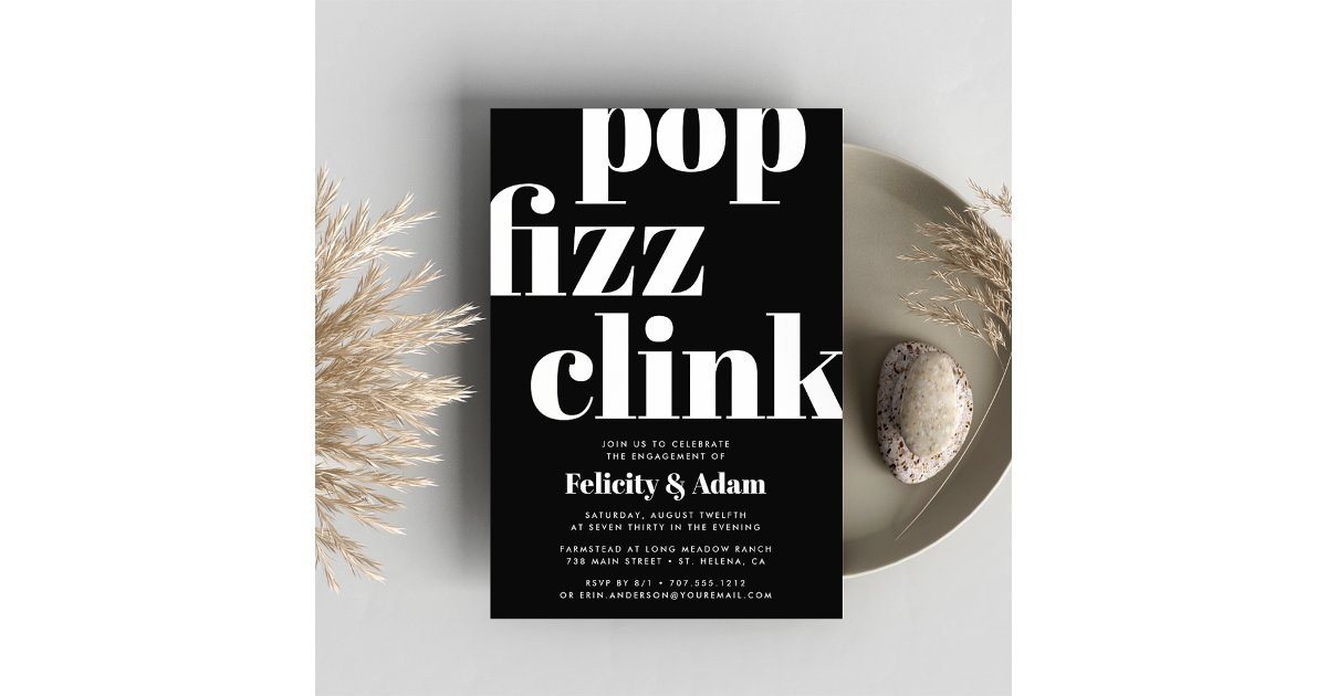 Modern Pop | Engagement Party Invitation | Zazzle