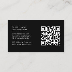 Modern Portfolio Style Photography Logo QR code Business Card | Zazzle