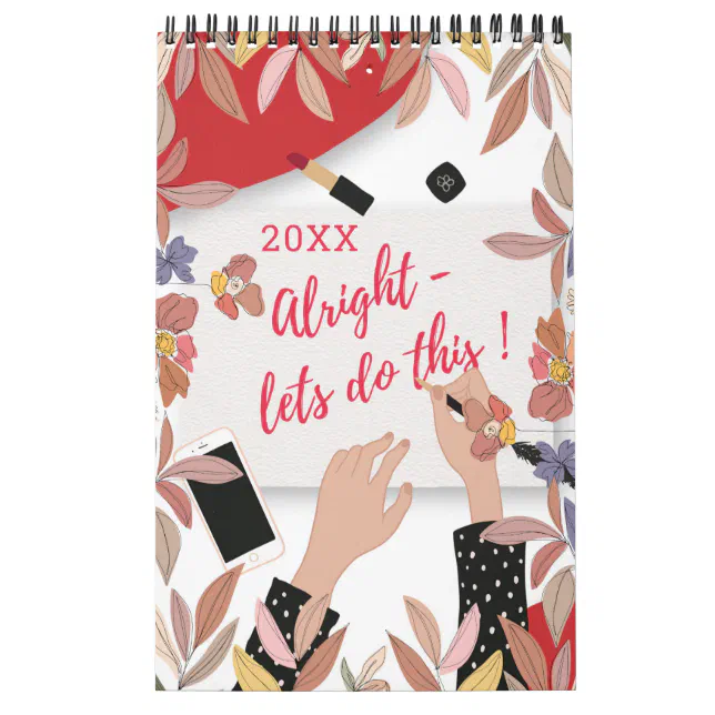 Modern Positive Vibes Motivational Abstract 2022 Calendar | Zazzle