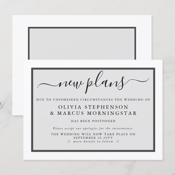Modern Postponed Event Announcement New Plans | Zazzle.com