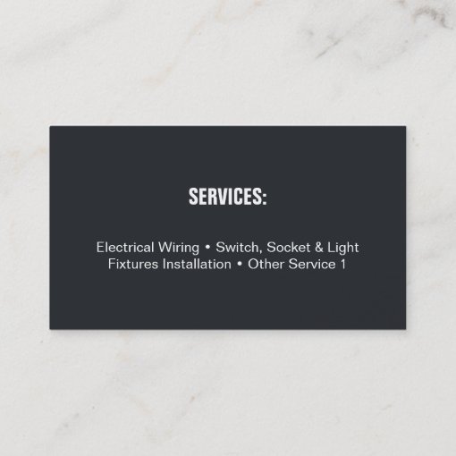 Modern Power Plug Electrician Business Card | Zazzle