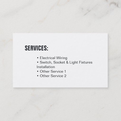 Modern Power Plug Wire Border Electrician Business Card | Zazzle