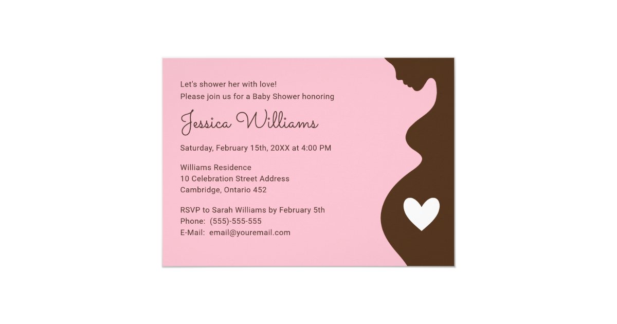 Modern Pregnant Woman Girl Baby Shower Invitation | Zazzle.com