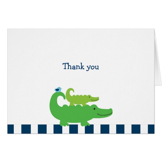 Modern Preppy Alligator Thank You Note Cards | Zazzle.com