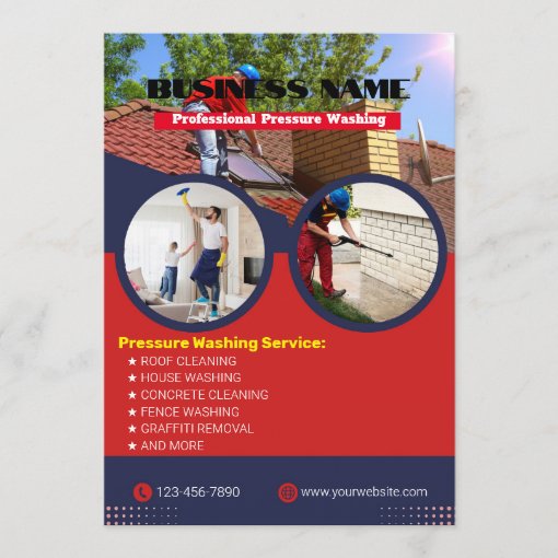 Modern Pressure Washing Flyers Invitation | Zazzle