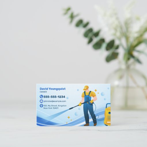 Modern Pressure Washing Power Wash House Cleaning Business Card | Zazzle