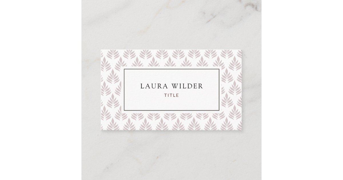 Modern Pretty Leaf Pattern Professional Business Card | Zazzle