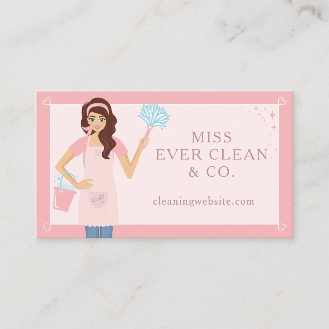 Modern Pretty Woman Cleaning & Maid Services Busin Business Card | Zazzle