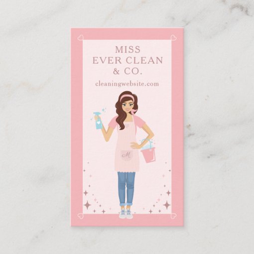 Modern Pretty Woman Cleaning & Maid Services Business Card | Zazzle