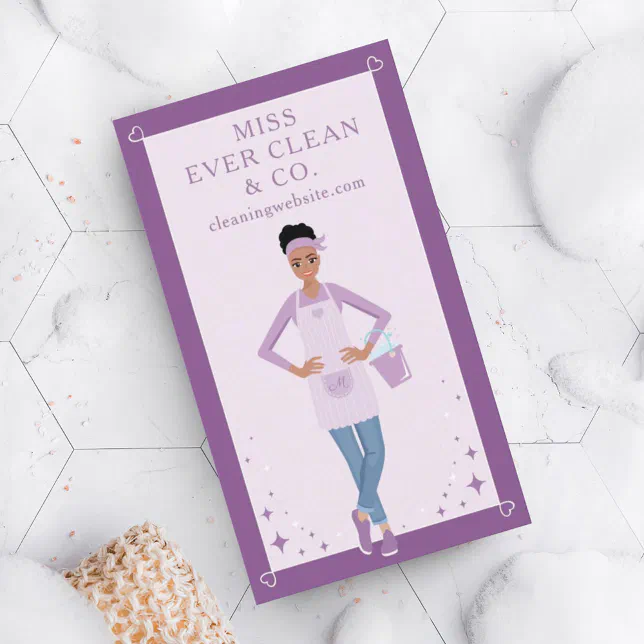 Modern Pretty Woman Cleaning & Maid Services Business Card | Zazzle
