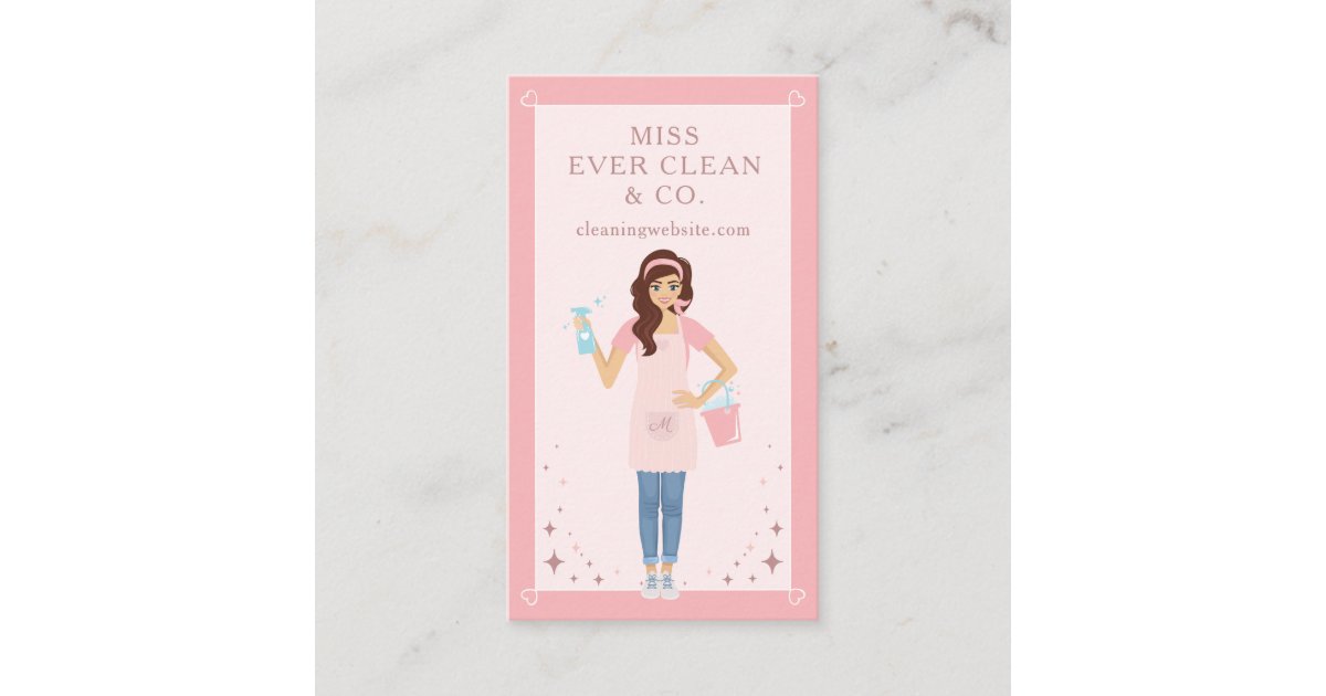 Modern Pretty Woman Cleaning & Maid Services Business Card | Zazzle