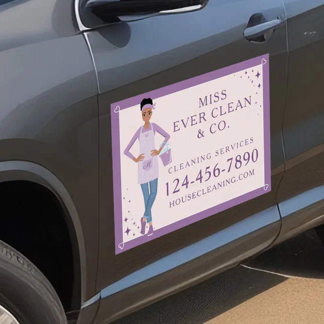 Modern Pretty Woman Cleaning & Maid Services Car Magnet | Zazzle