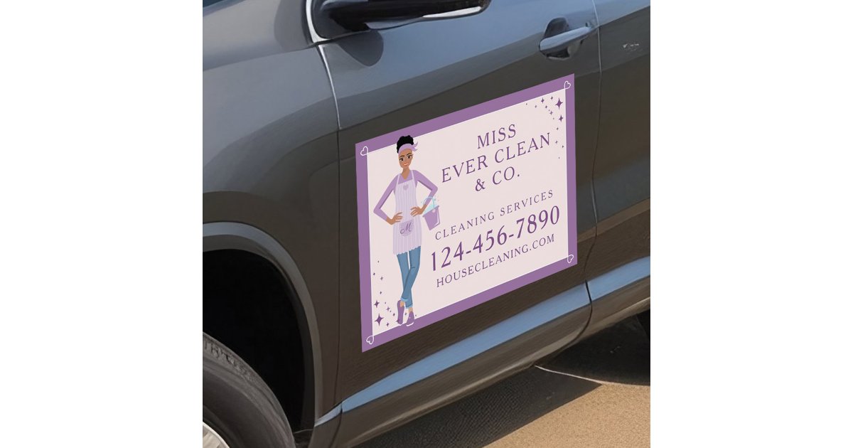 Modern Pretty Woman Cleaning & Maid Services Car Magnet | Zazzle