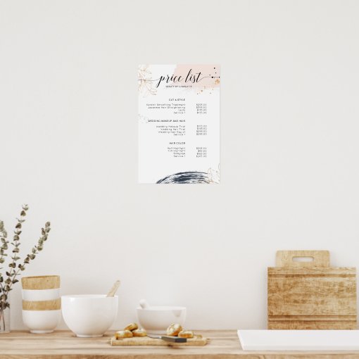 Modern, price list Poster | Zazzle