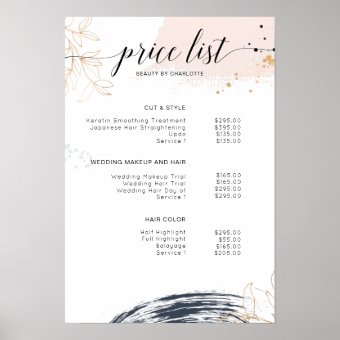 Modern, price list Poster | Zazzle