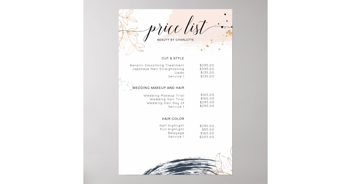 Modern, price list Poster | Zazzle