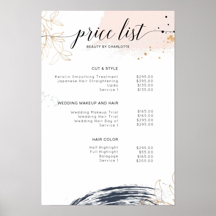 Modern, price list Poster | Zazzle