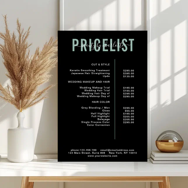 Modern, price list Poster | Zazzle