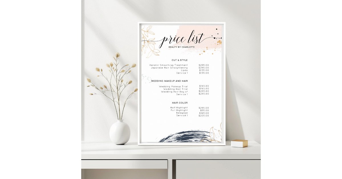 Modern, price list Poster | Zazzle