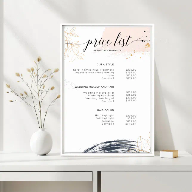 Modern, price list Poster | Zazzle