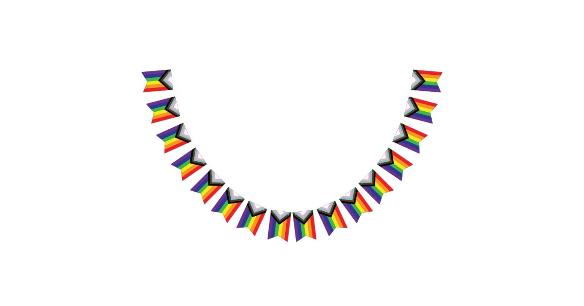 Modern Pride Flag Party Signs & Banners Garland | Zazzle