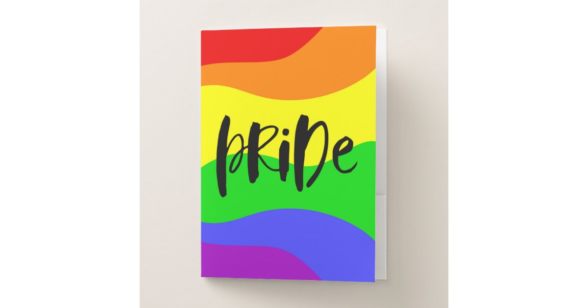 Modern Pride Rainbow Pocket Folder | Zazzle