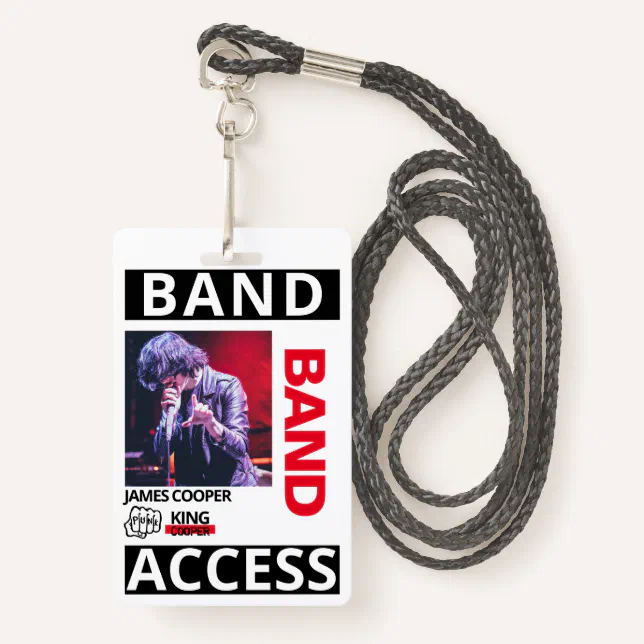 Modern Print Logo Custom Name V.I.P Band Employee Badge | Zazzle