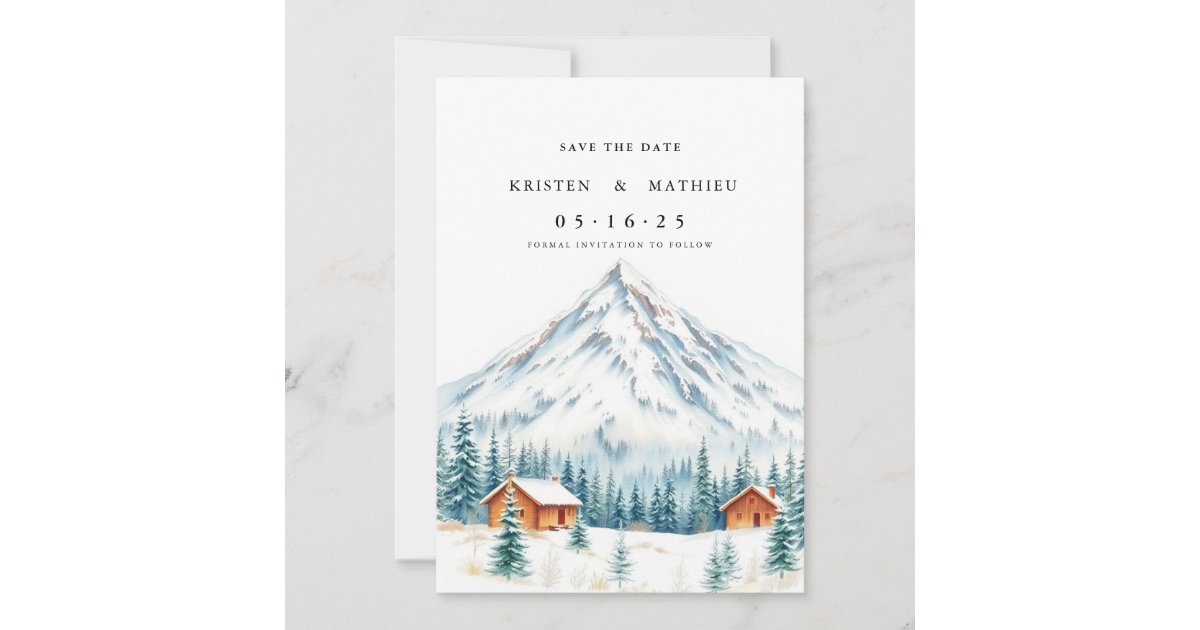 Modern Printable Mountain Save The Date | Zazzle