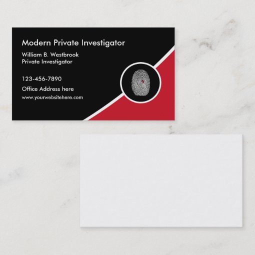 Modern Private Investigator Business Card | Zazzle