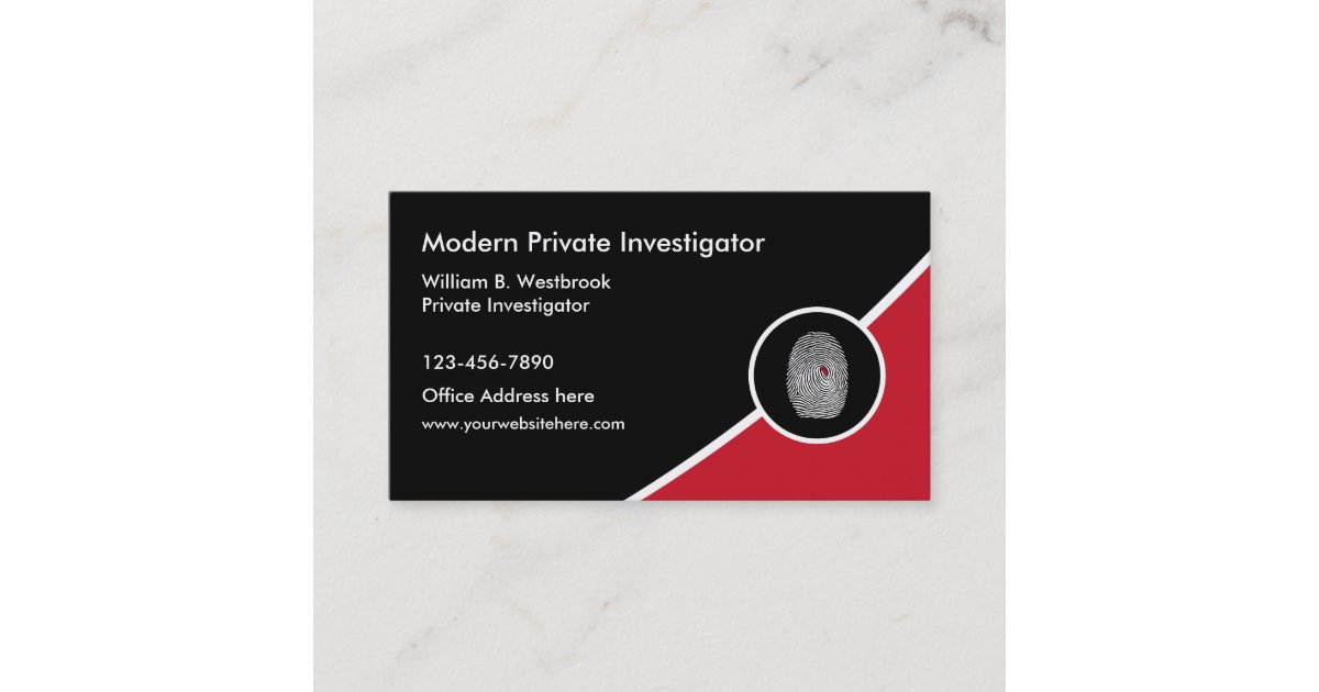 Modern Private Investigator Business Card | Zazzle