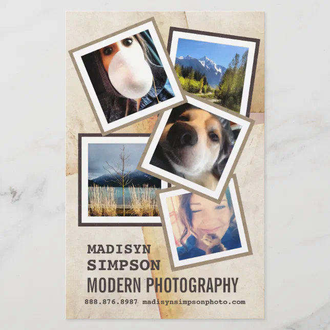 Modern Pro Photographer Advertisment Flyer | Zazzle