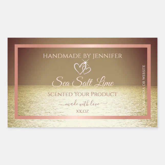 Modern Product Packaging Labels Ocean Brown Sunset | Zazzle