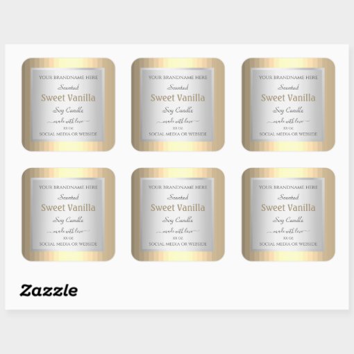 Modern Product Packaging Labels Silver Gold Colors | Zazzle