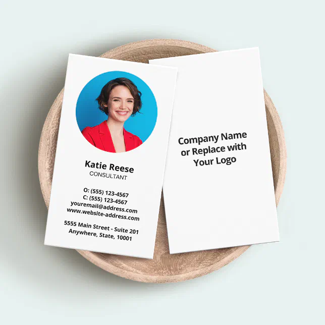 Modern Professional Add Photo and Logo Business Card | Zazzle