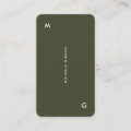 Modern Professional Army Green Simple Business Card | Zazzle