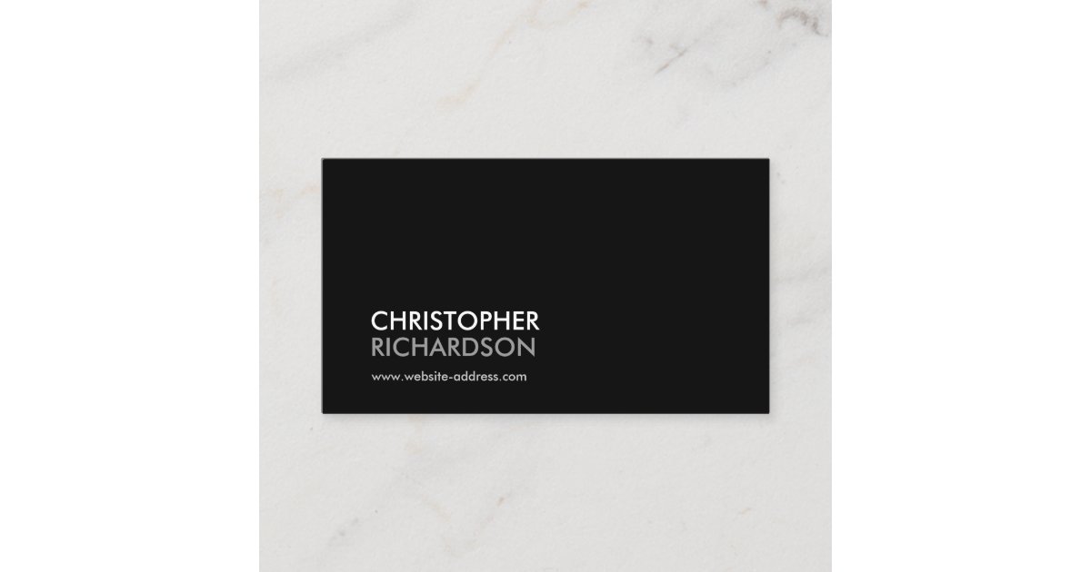MODERN PROFESSIONAL Black Business Card | Zazzle